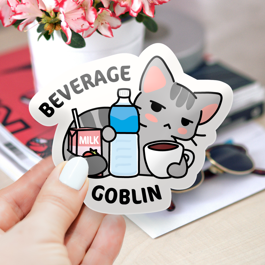 Beverage Goblin Sticker – Kittie Treats Shop